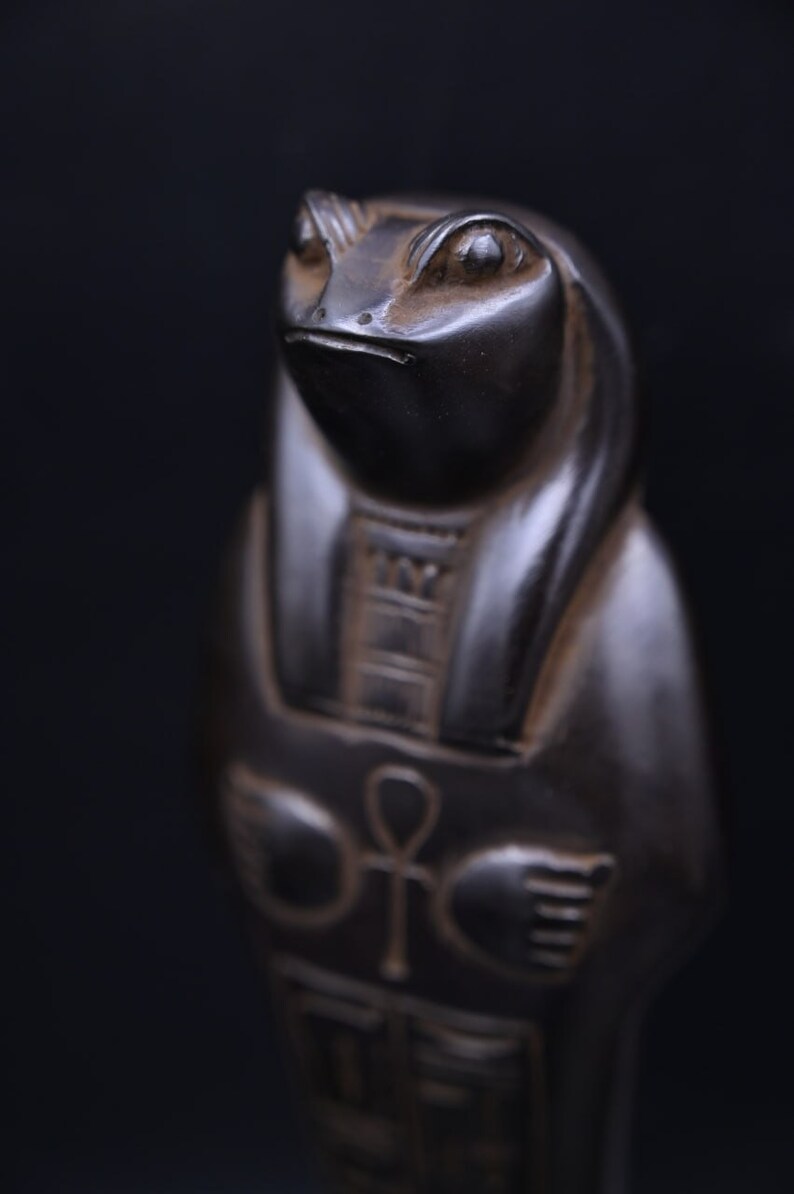 Heqet Statue: Basalt Stone Egyptian Frog Goddess Replica - Etsy