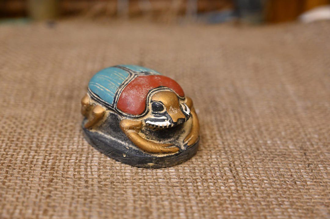 Ancient Egyptian Scarab Statue – Stone Antiquities Sculpture - Etsy