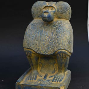 Ancient Egyptian Baboon God Statue – Hand-carved Stone Figurine ...