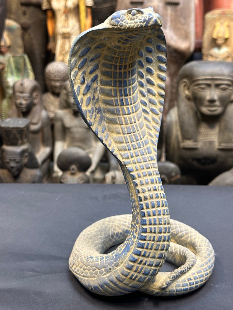 Handcrafted Egyptian Uraeus Cobra Statue: Serpent Goddess Wadjet - Etsy