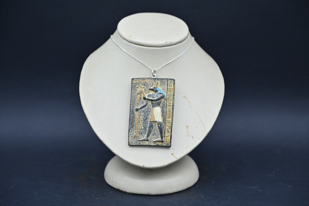 Amulet of Anubis, God of Afterlife and Mummification, Handmade Egyptian ...