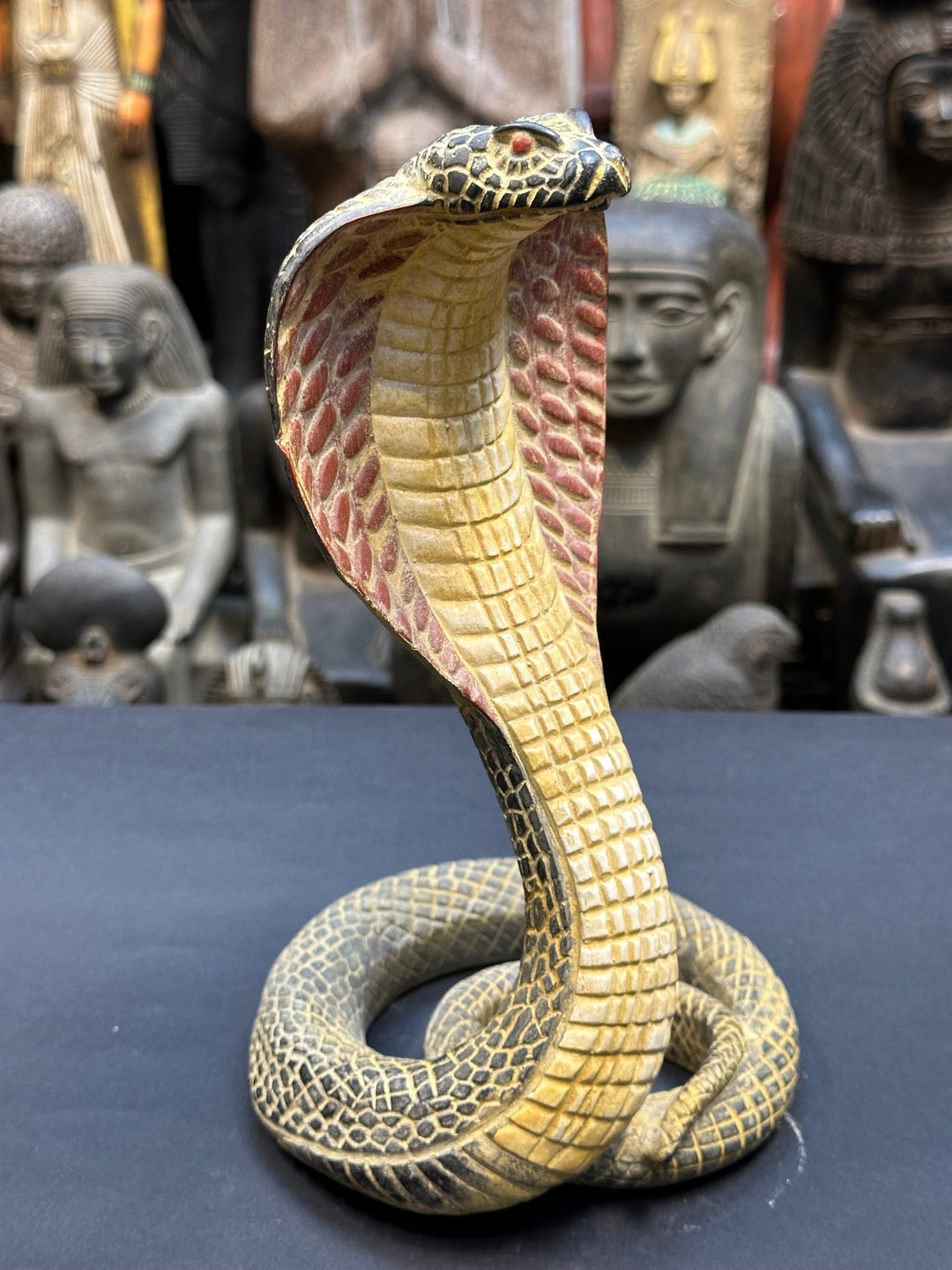 Handcrafted Uraeus Cobra Statue: Egyptian Mythology Decor - Etsy