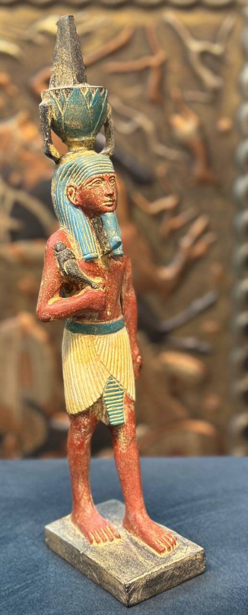 Handcrafted Nefertum Statue: Egyptian God of Beauty, Stone Sculpture - Etsy