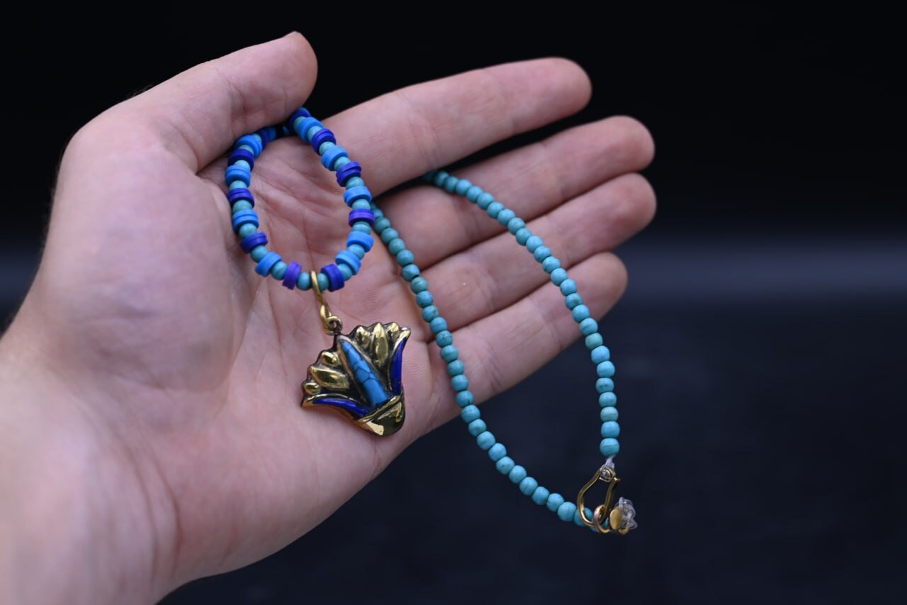 Pretty Lotus Amulet Nice Pendant Egyptian Necklace Egyptian Gift ...