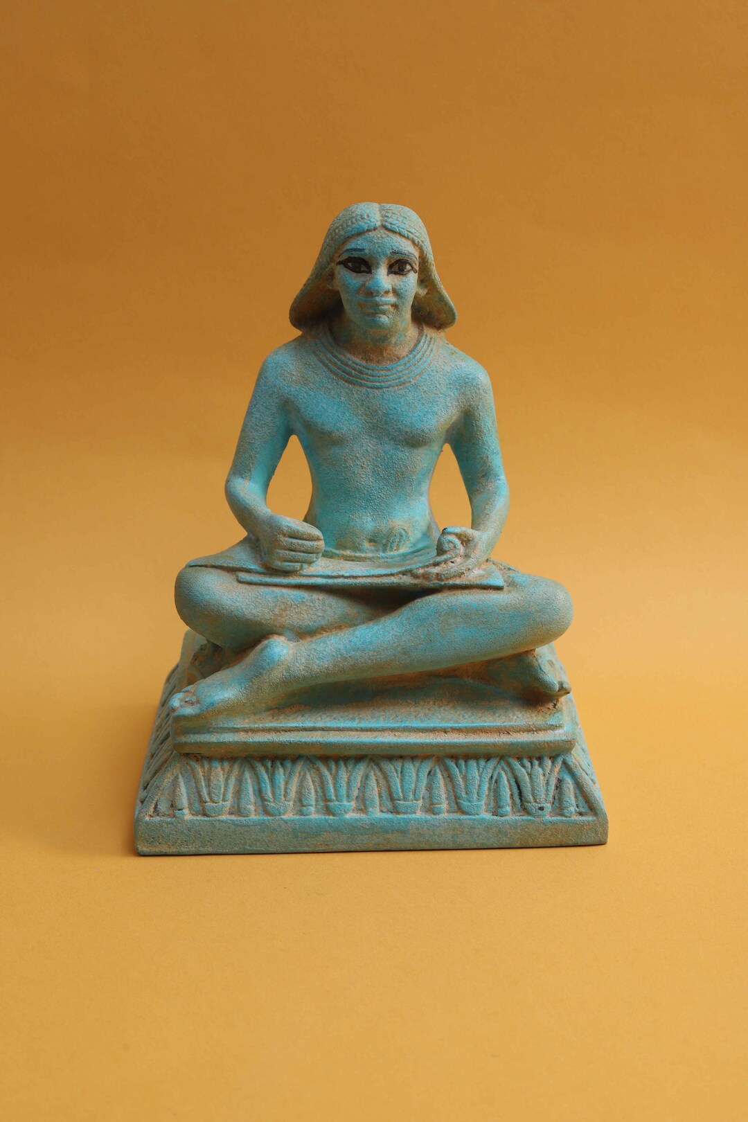Authentic Egyptian Scribe Stone Statue – Handcrafted Pharaonic Artwork ...