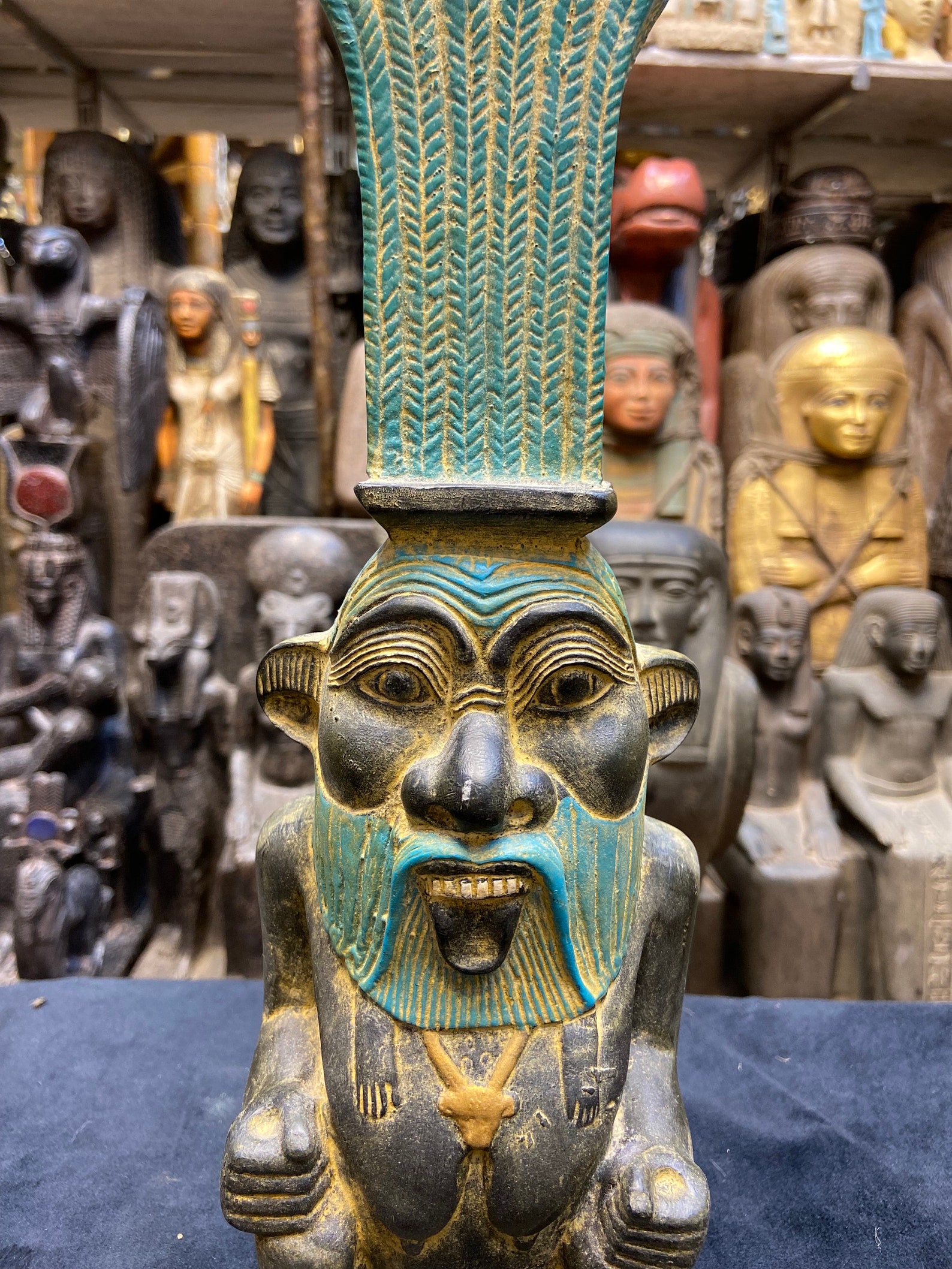 Bes -amazing Statue the Egyptian God of Fun Pleasure in Ancient Egypt ...