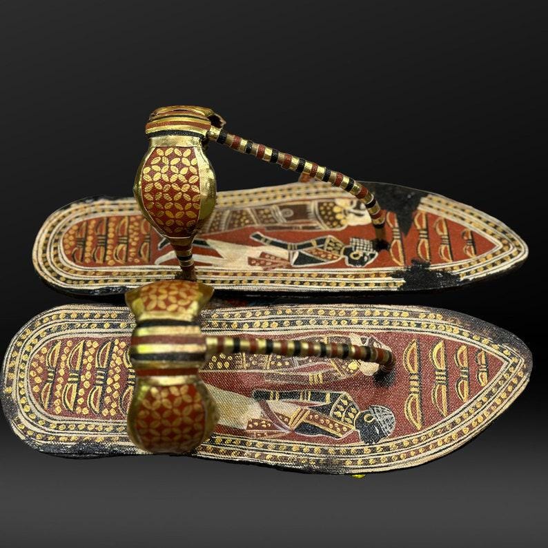 Ancient Egyptian Mythology-tutankhamun Sandal Unique Piece of the ...
