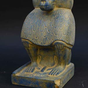 Ancient Egyptian Baboon God Statue – Hand-carved Stone Figurine ...