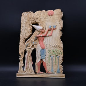 Akhenaten and His Family Painting-akhenaten Make Offering to Sun God ...