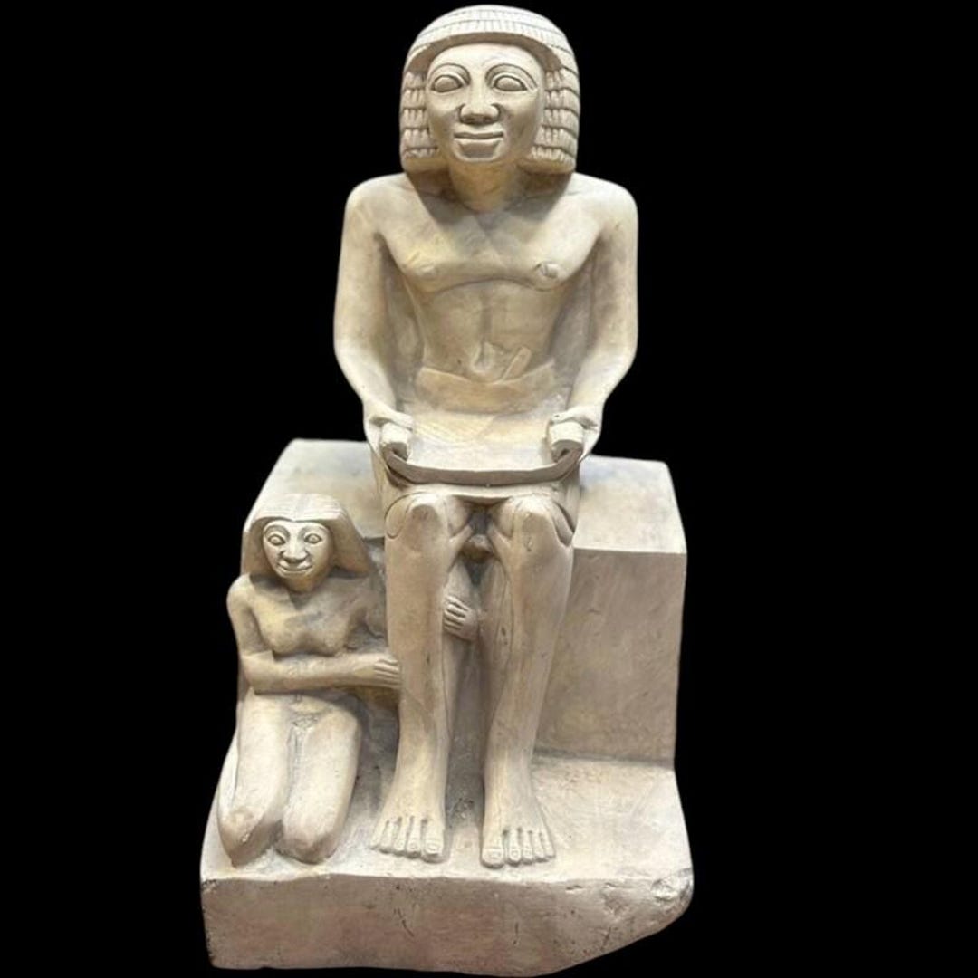 Egyptian Scribe Limestone Statue, Handmade Replica - Etsy