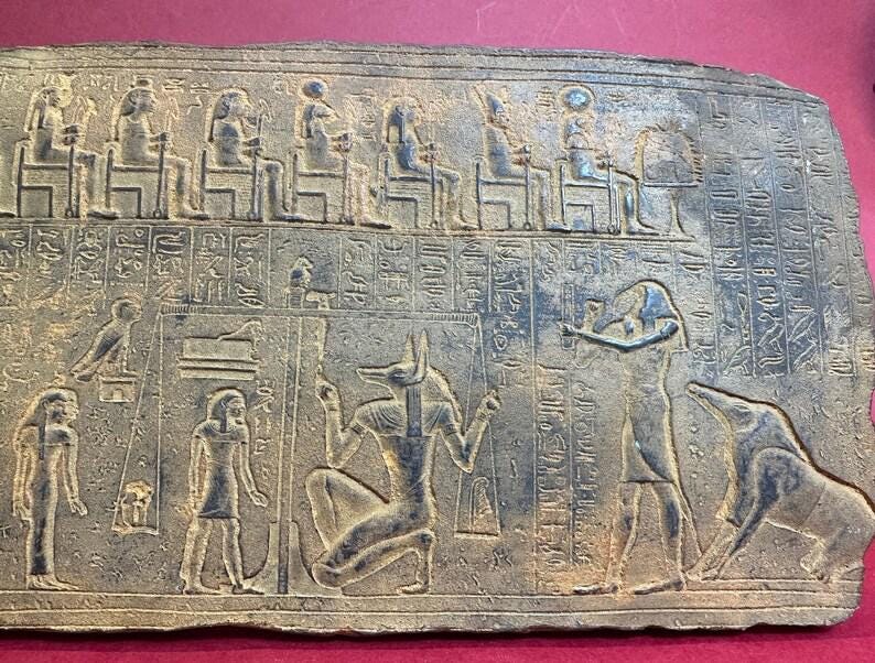 Unique Art, Egyptian Osiris Mural – Pharaonic Last Judgment Scene ...