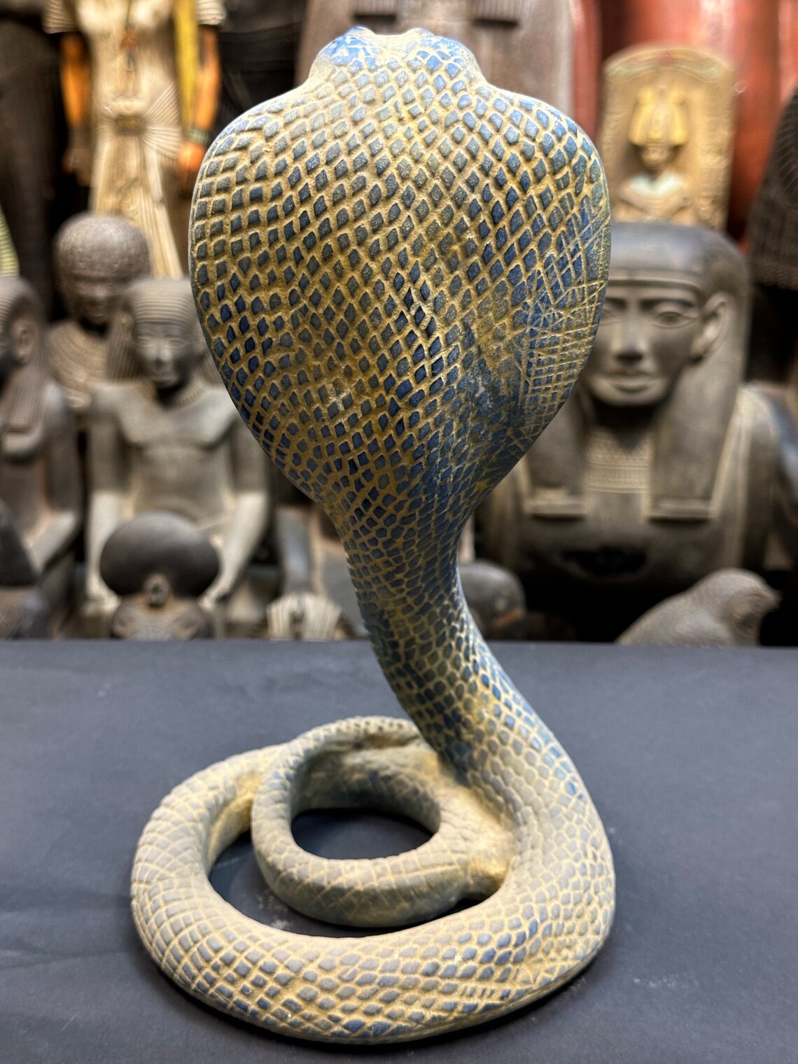 Handcrafted Egyptian Uraeus Cobra Statue: Serpent Goddess Wadjet - Etsy