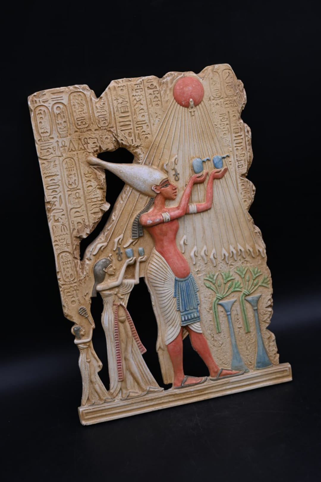 Akhenaten and His Family Painting-akhenaten Make Offering to Sun God ...