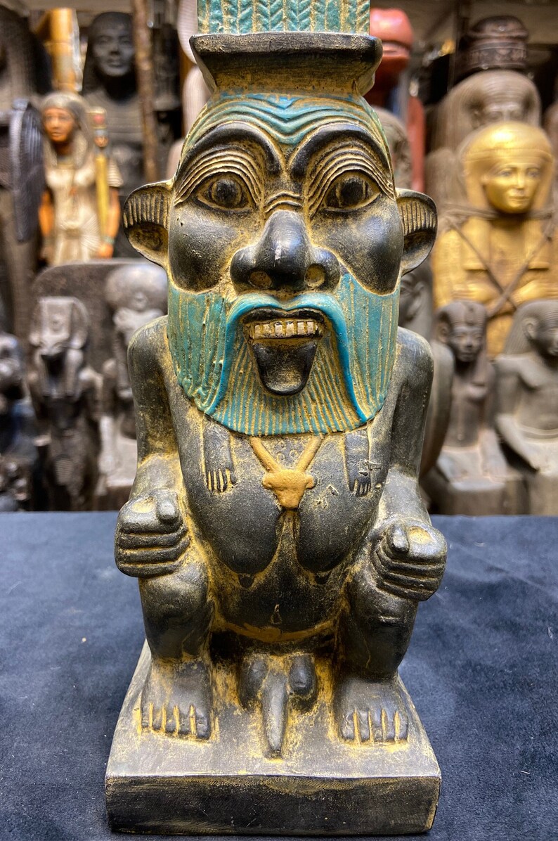 Bes -amazing Statue the Egyptian God of Fun Pleasure in Ancient Egypt ...