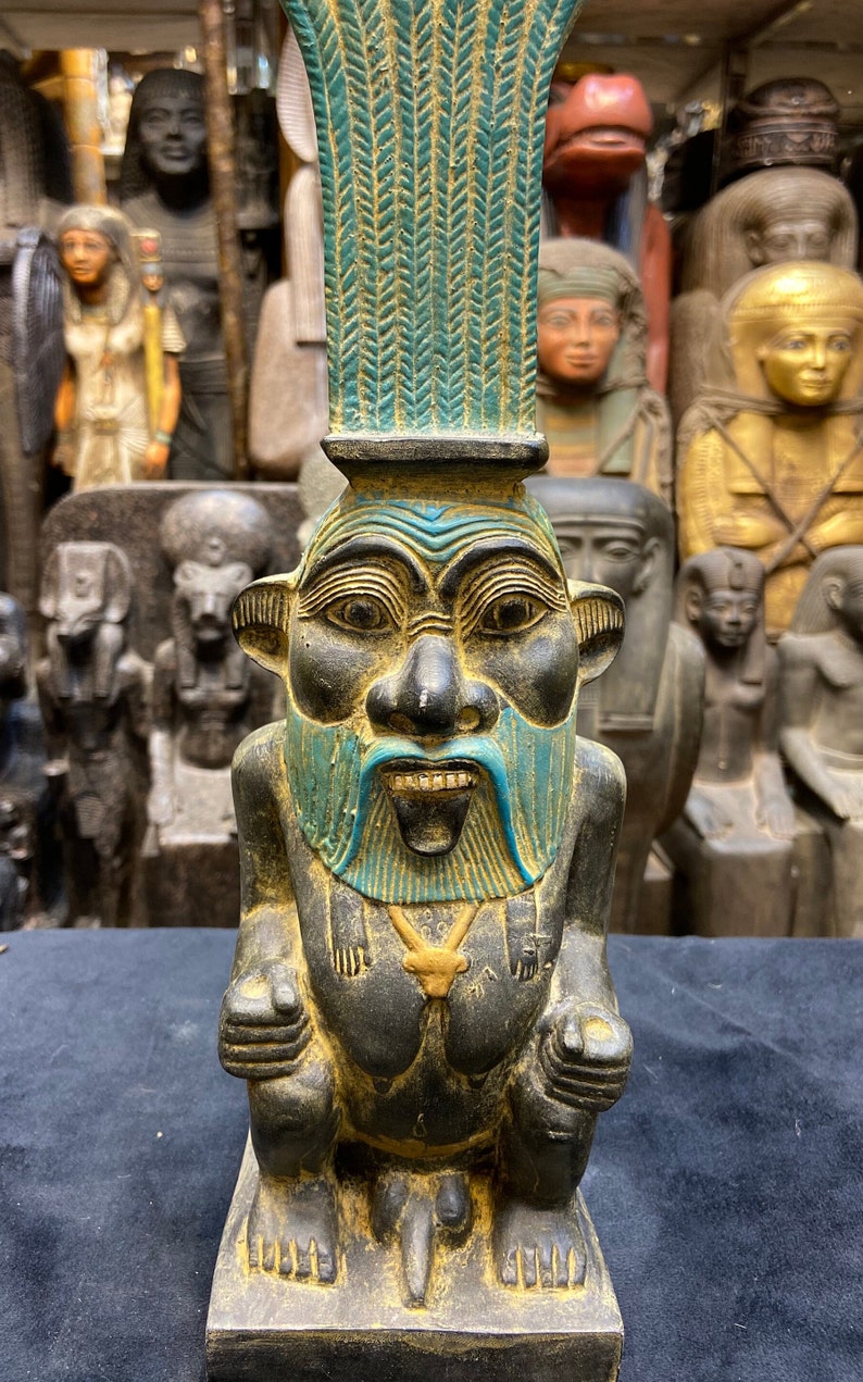 Bes -amazing Statue the Egyptian God of Fun Pleasure in Ancient Egypt ...