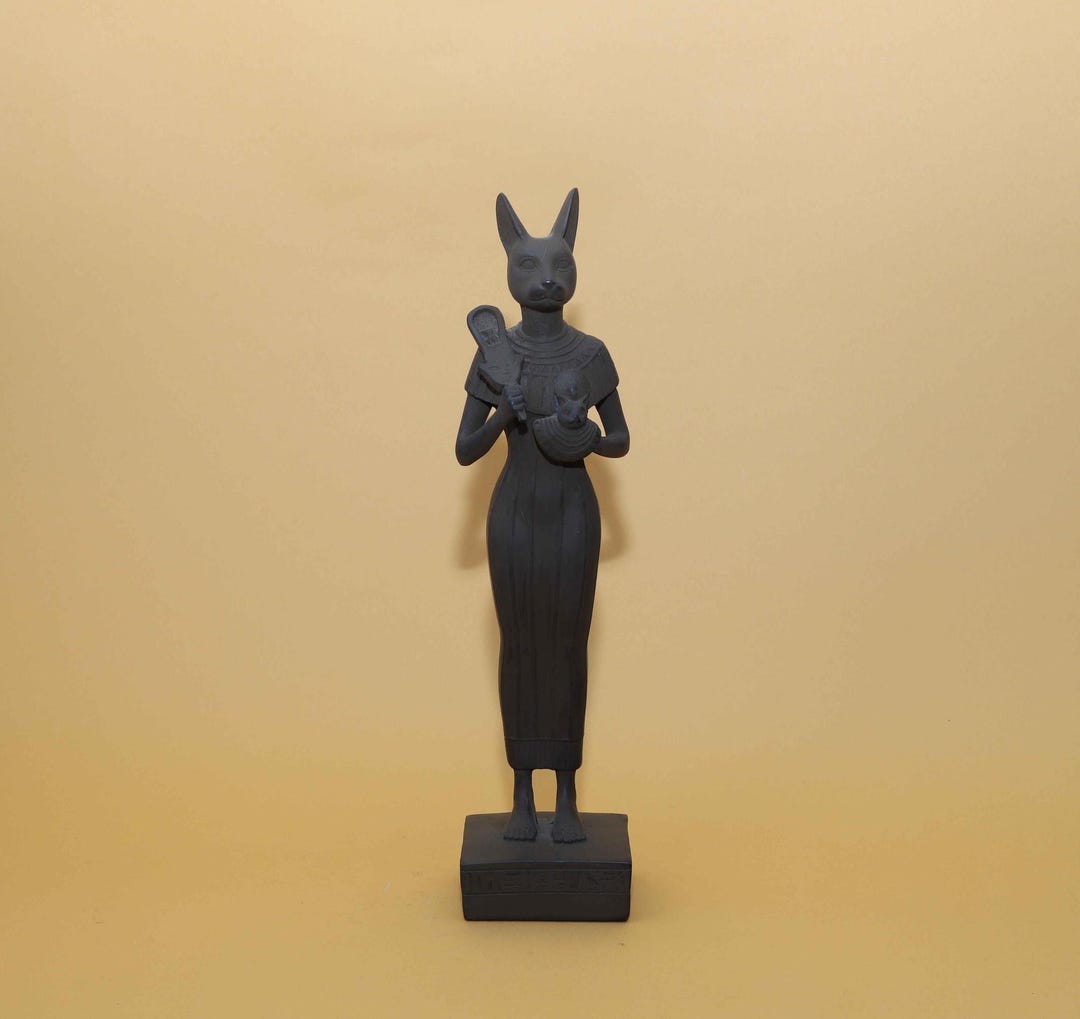 Handcrafted Bastet Statue - Egyptian Goddess of Protection & Power ...