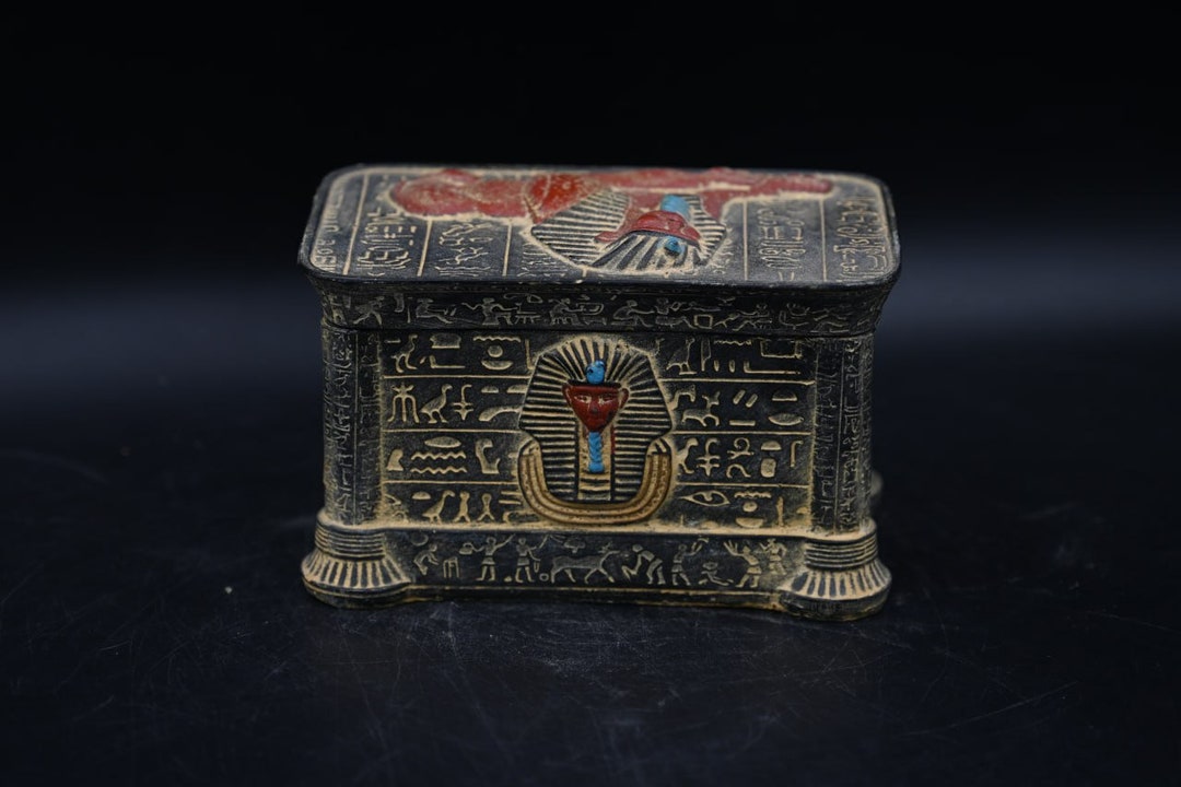 Tutankhamun Box With Sphinx | Unique Egyptian Jewelry Box | Sculpture ...