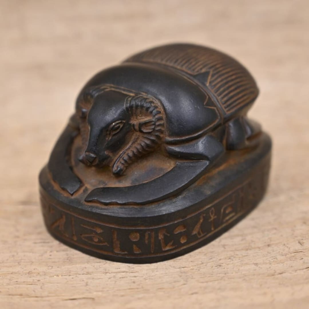 Khnum Vintage Scarab With Ram Head_ancient Egyptian God of Good Luck ...