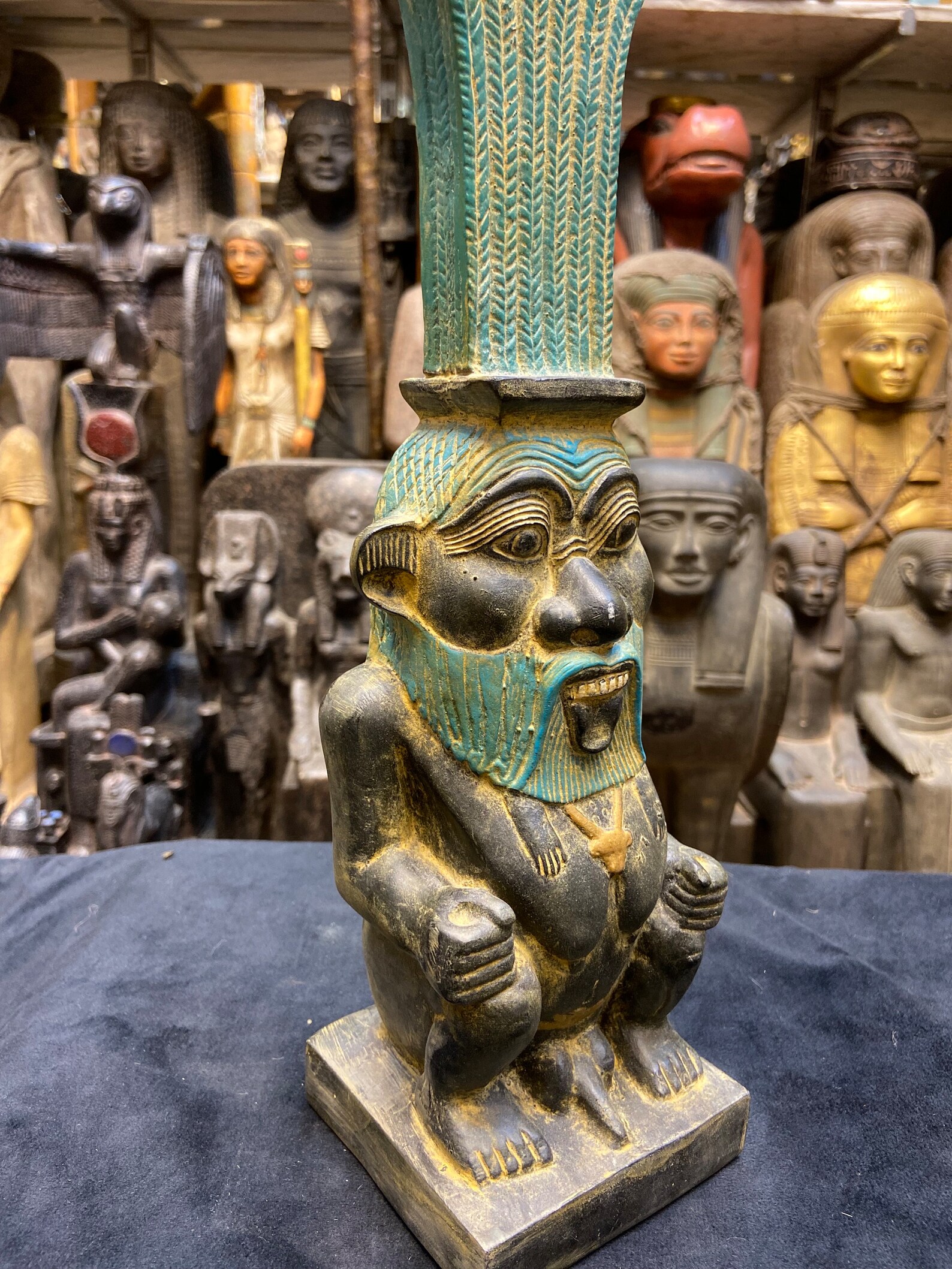 Bes -amazing Statue the Egyptian God of Fun Pleasure in Ancient Egypt ...