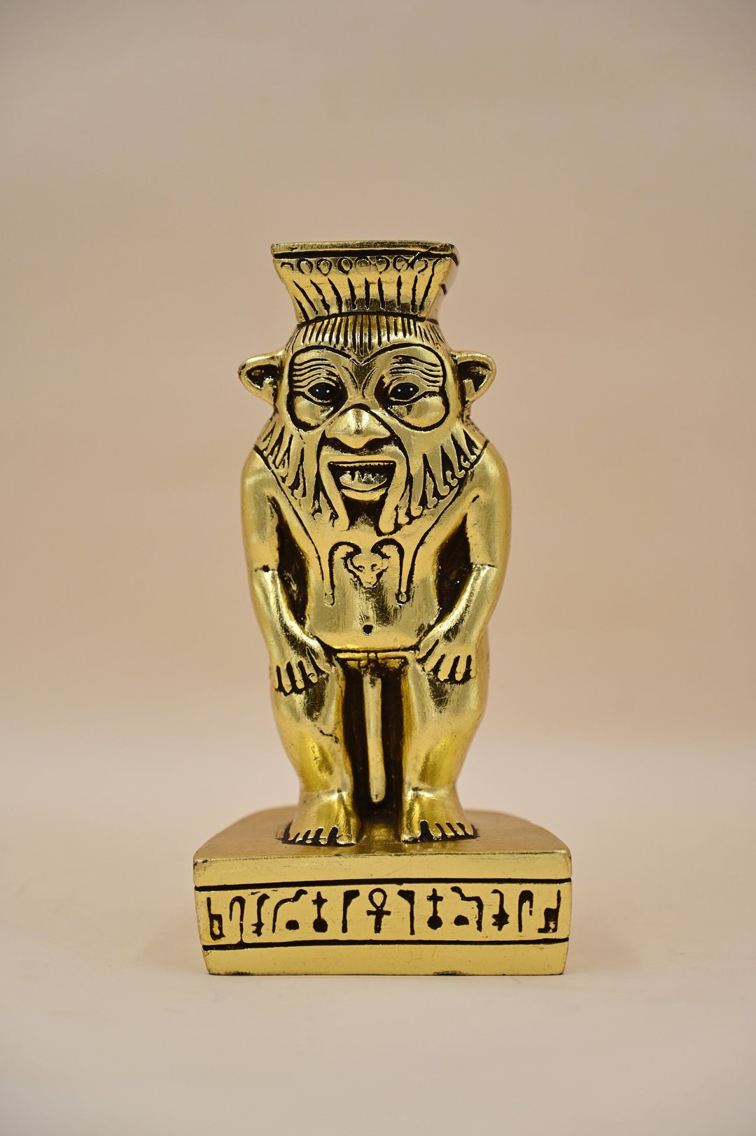 Gold Leaf Bes Statue: Egyptian God of Fun, Pleasure, and Childhood - Etsy