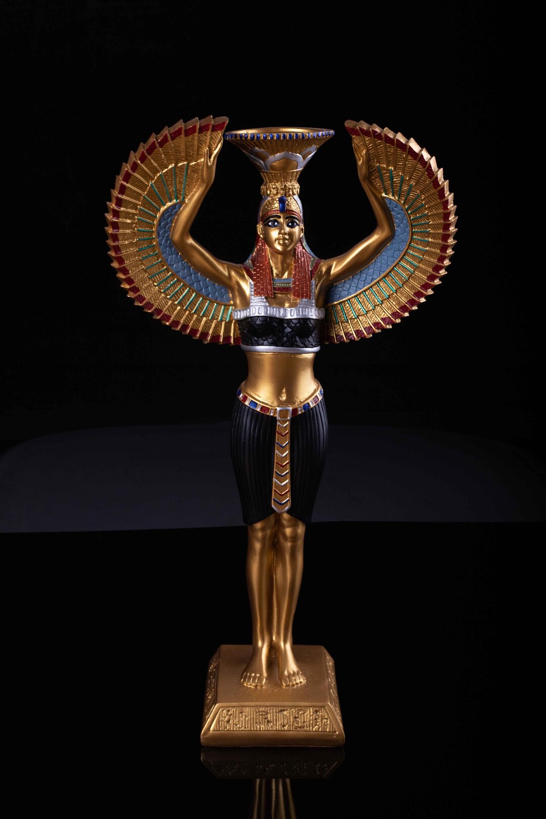Handcrafted Pharaonic God Isis Stone Statue - Ancient Egyptian Decor ...