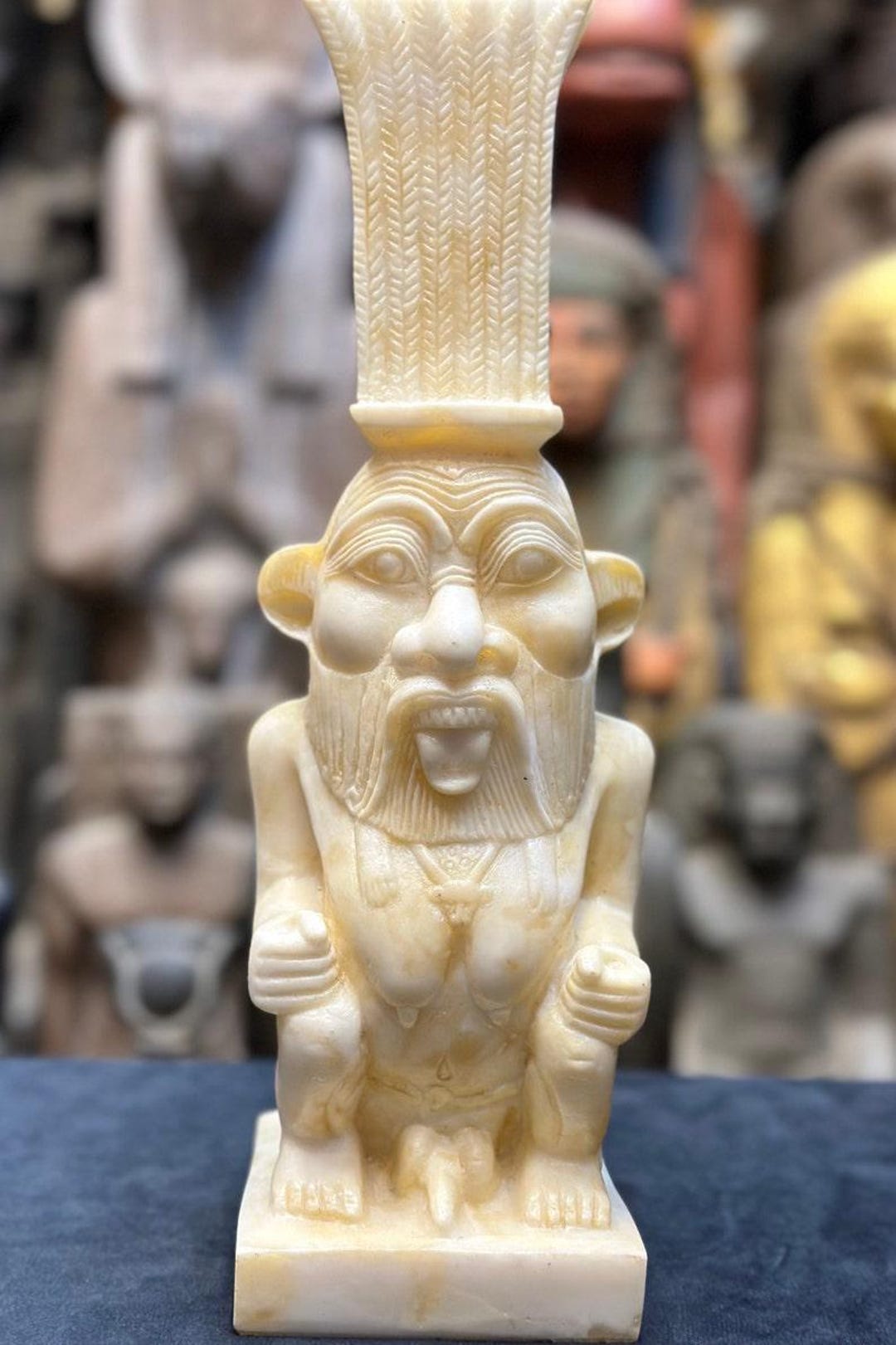 Ancient Egyptian God Bes Statue: Pharaonic Stone Sculpture - Etsy