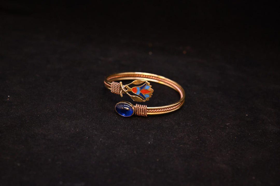 Ancient Egyptian Lotus Bracelet – Pharaonic Style Stone Jewelry - Etsy