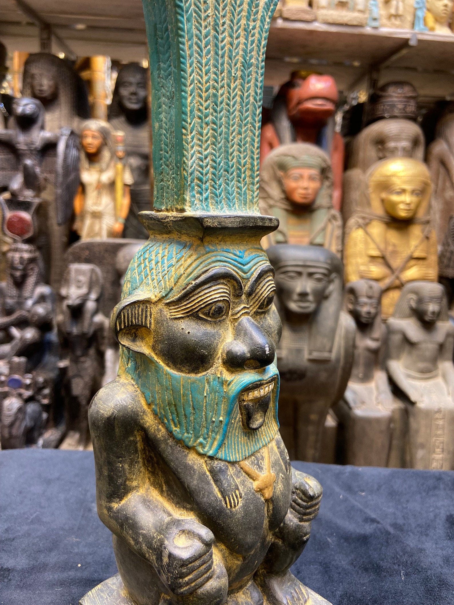 Bes -amazing Statue the Egyptian God of Fun Pleasure in Ancient Egypt ...