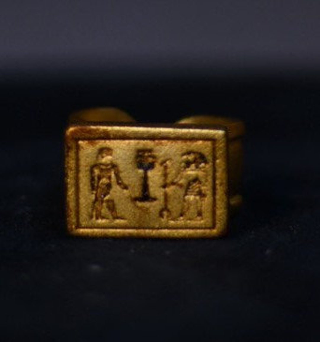 An Ancient Egyptian Ring With the Gods Horus, Hathor, and King Ramesses ...