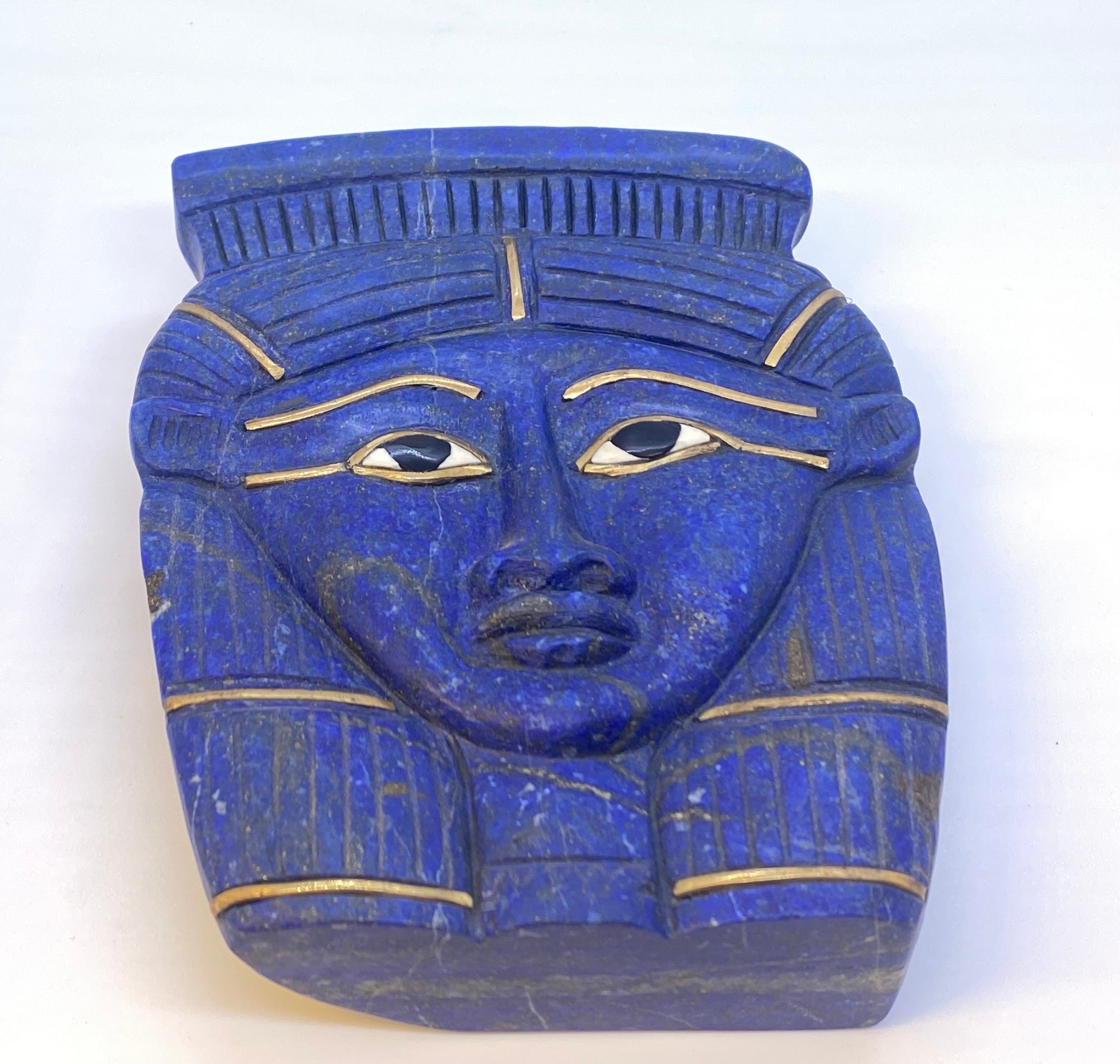 Handcrafted Lapis Lazuli Hathor Mask: Egyptian Goddess Sculpture - Etsy