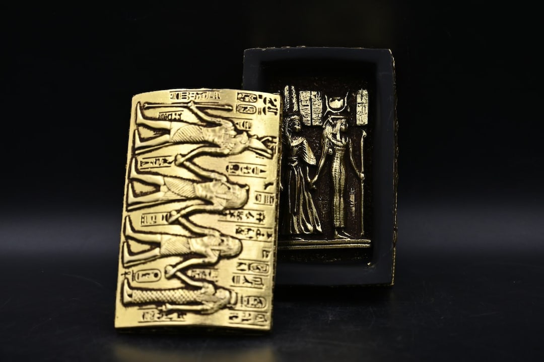Queen Cleopatra With Goddess Hathor Box | Unique Egyptian Jewelry Box ...