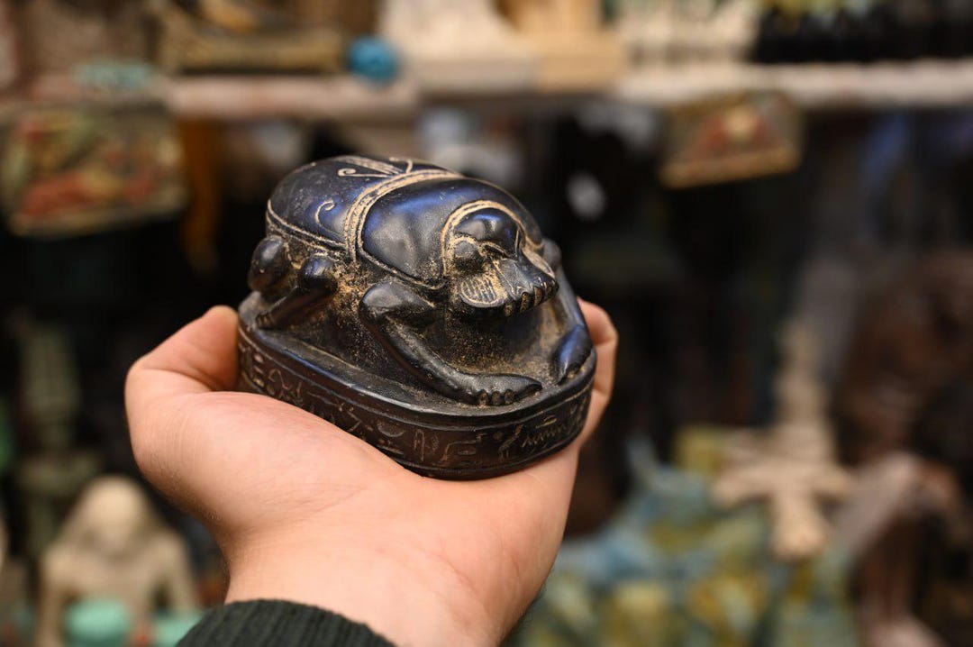 Ancient Egyptian Scarab Statue – Pharaonic Stone Antiquity - Etsy