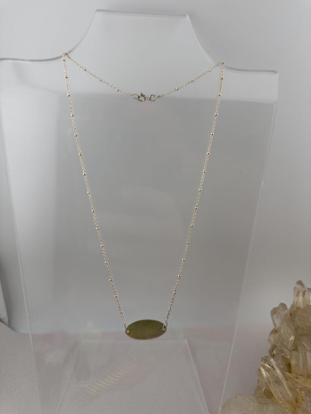 Vintage Sterling Mini Ball Accent Engravable Pendant Necklace ...