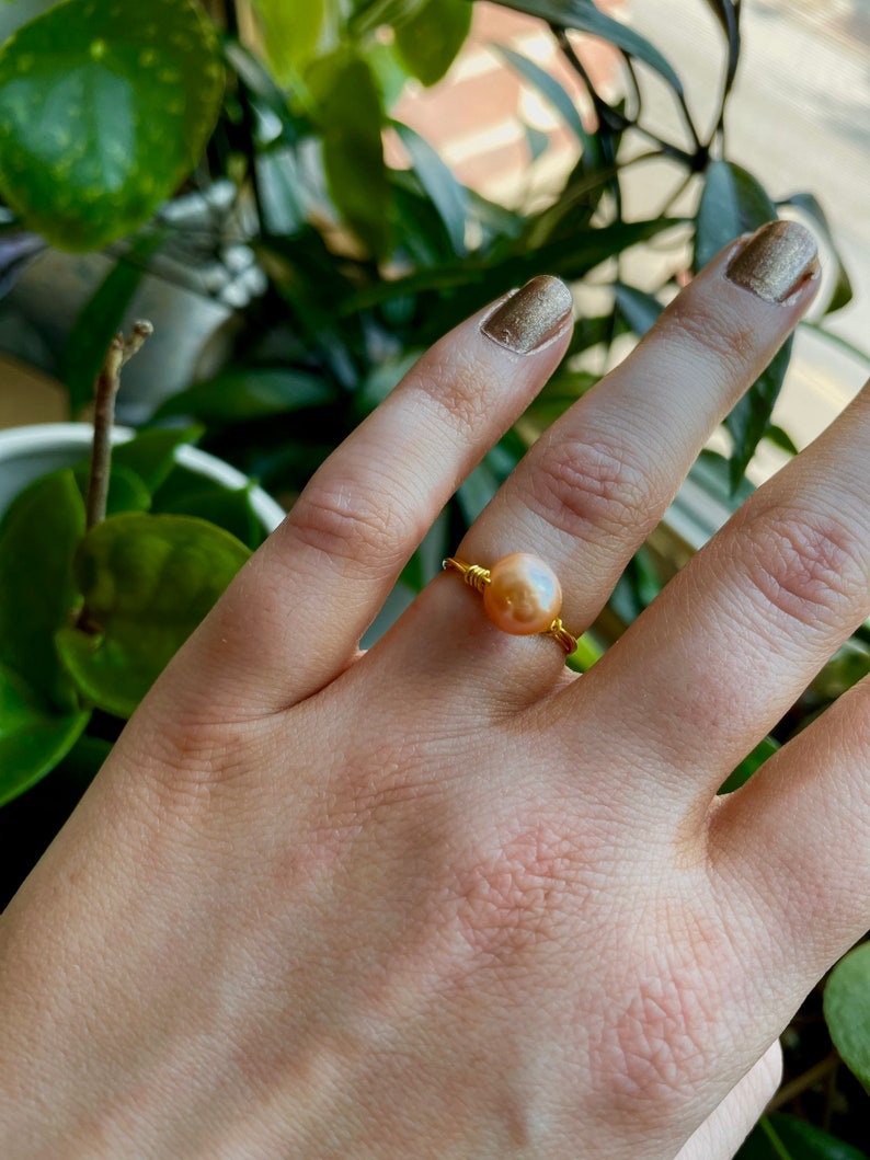 Pink Pearl Ring - Etsy