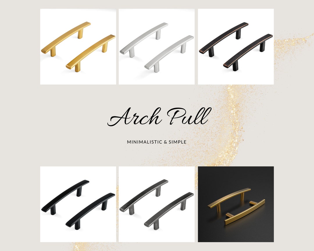 Slim Arched Handle Pull Kitchen and Bathroom Hardware 3 Center to ...