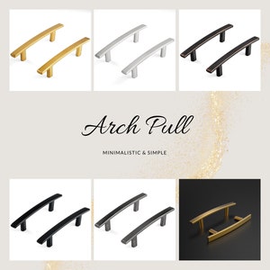 Slim Arched Handle Pull Kitchen and Bathroom Hardware 3 Center to ...