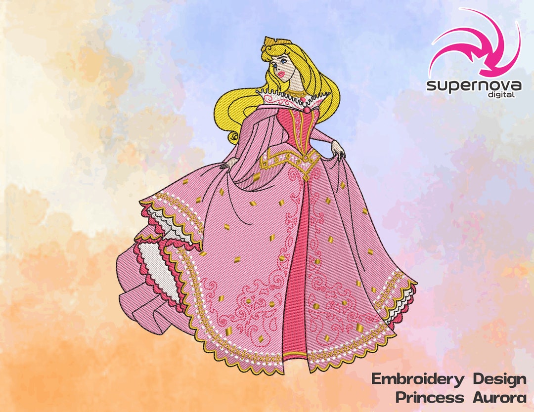 Princess Aurora Embroidery Design Machine. Automatic Embroidery Design ...