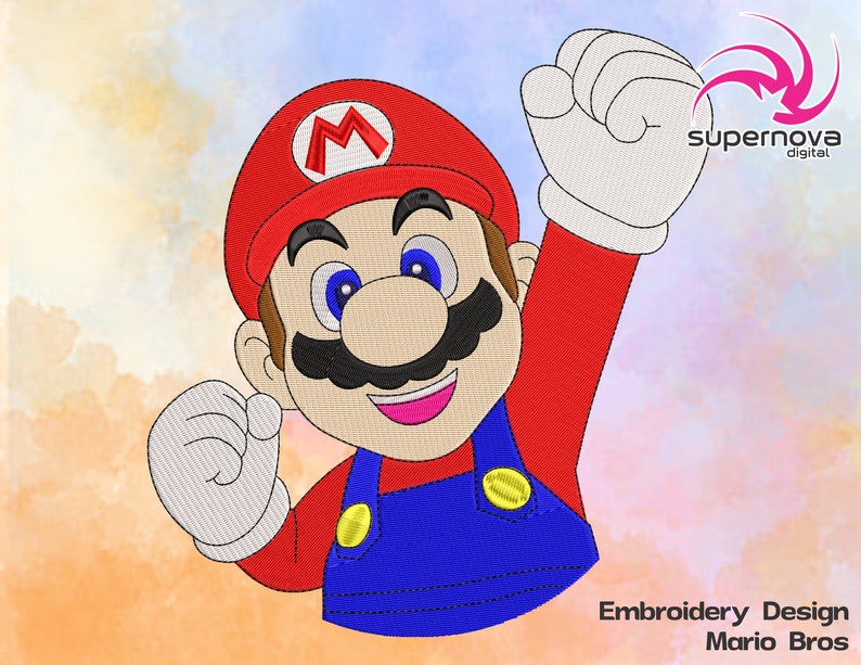 Mario Bros. Embroidery Design Machine. Automatic Embroidery - Etsy