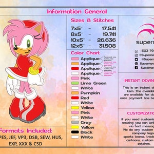 Amy Rose Applique Embroidery Design Machine. Automatic Embroidery ...