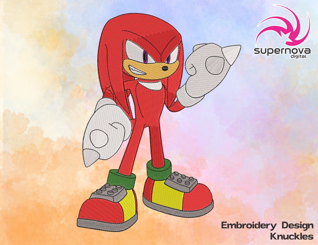 Knuckles Sonic. Embroidery Design Machine. Automatic Embroidery Design ...
