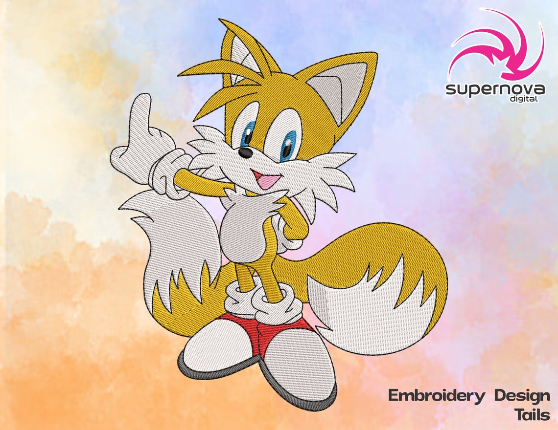 Tails Sonic. Embroidery Design Machine. Automatic Embroidery - Etsy