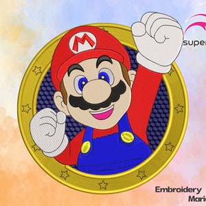 Mario Bros. Embroidery Design Machine. Automatic Embroidery Design in ...