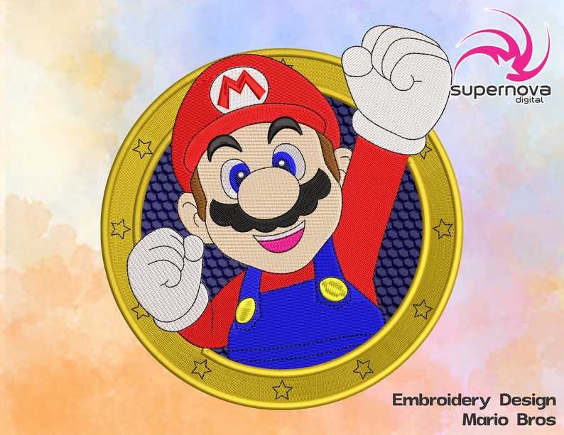Mario Bros. Embroidery Design Machine. Automatic Embroidery - Etsy