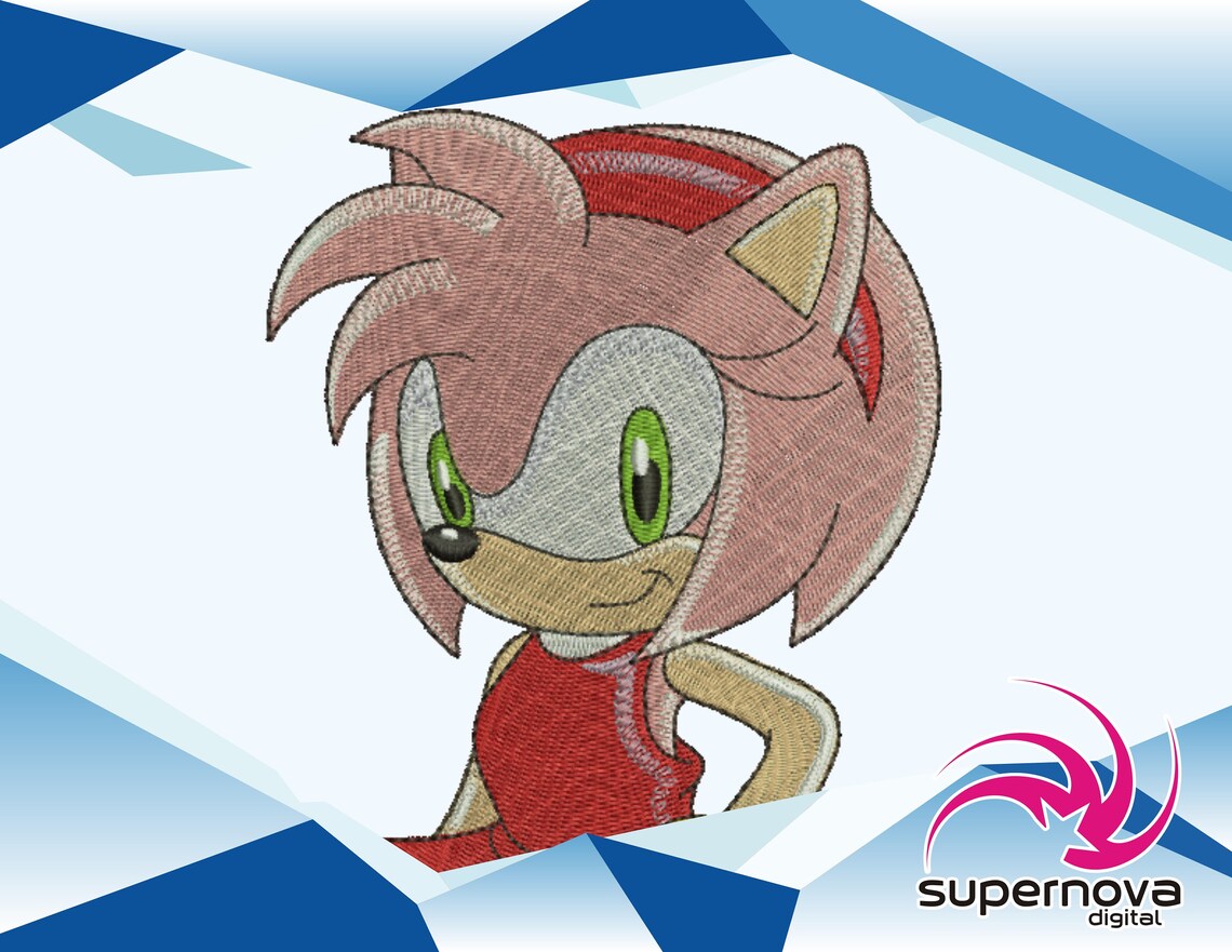Amy Rose Sonic Sega. Embroidery Design Machine. Automatic - Etsy