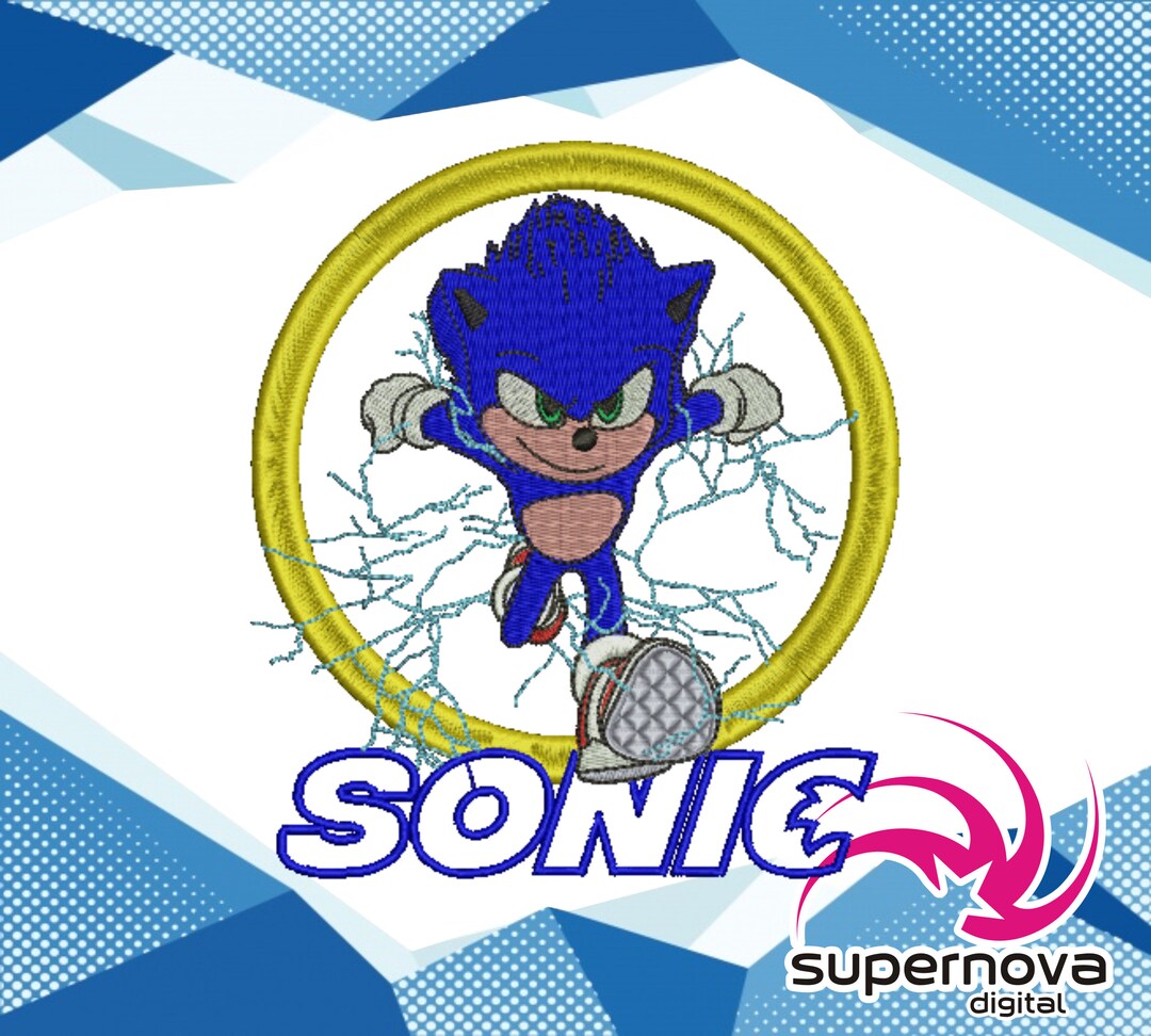 Sonic the Movie. Embroidery Design Machine. Automatic Embroidery Design ...