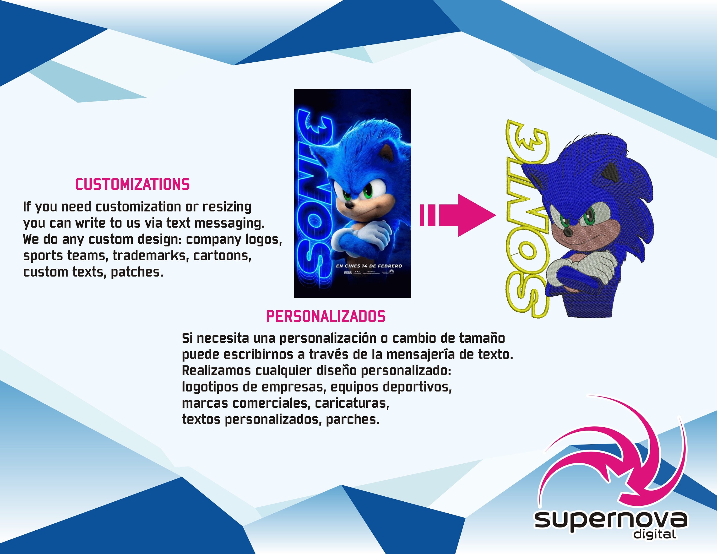 Sonic the Movie. Embroidery Design Machine. Automatic - Etsy