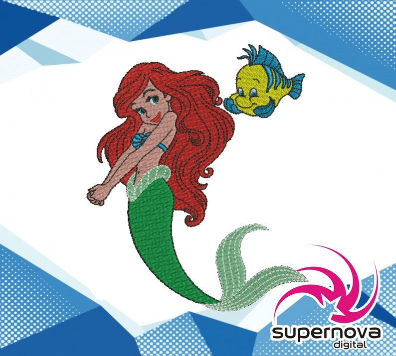 Embroidery Machine Design the Little Mermaid Ariel and - Etsy UK