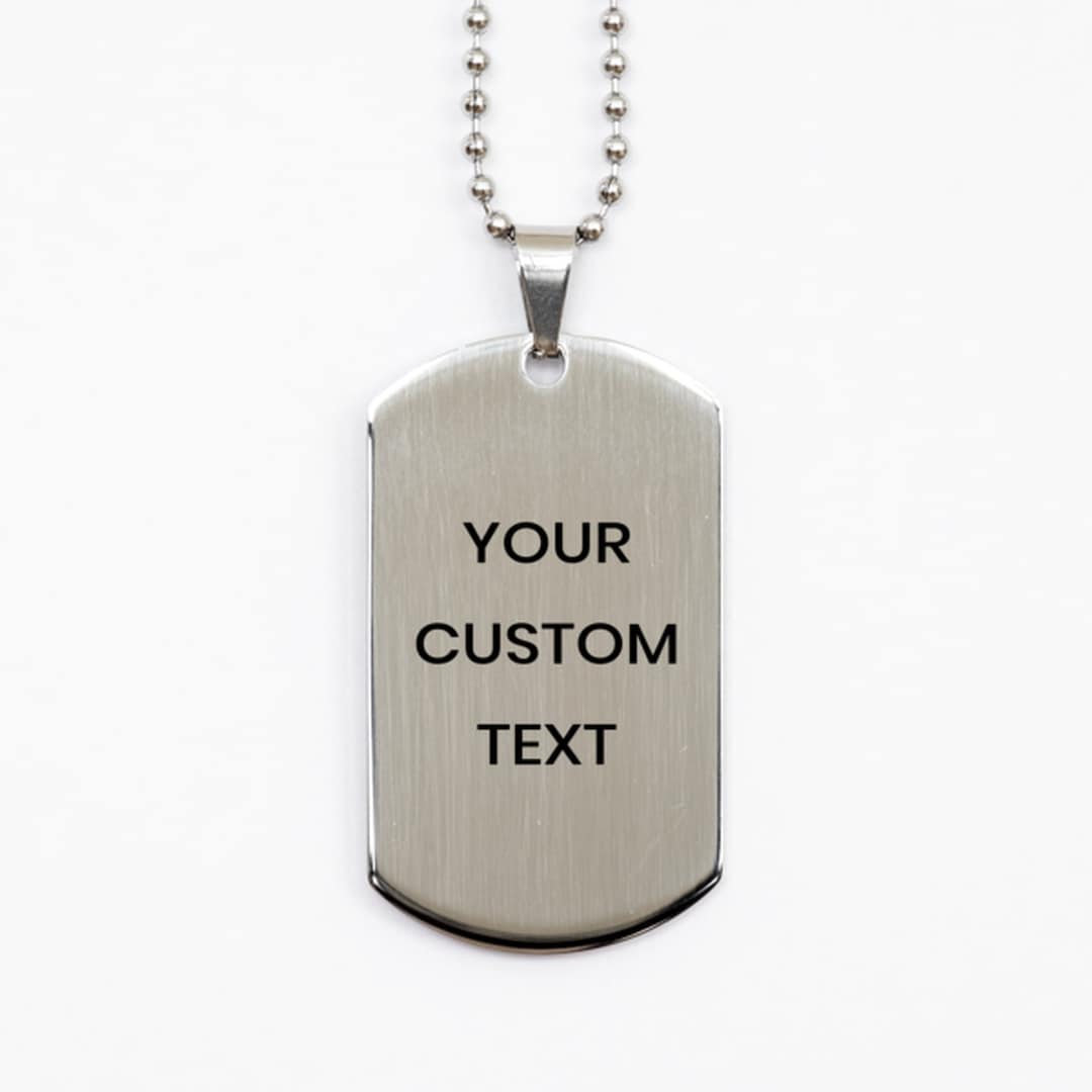 Custom Engraved Necklace, Personalized Dog Tag Necklace, Engraved ...
