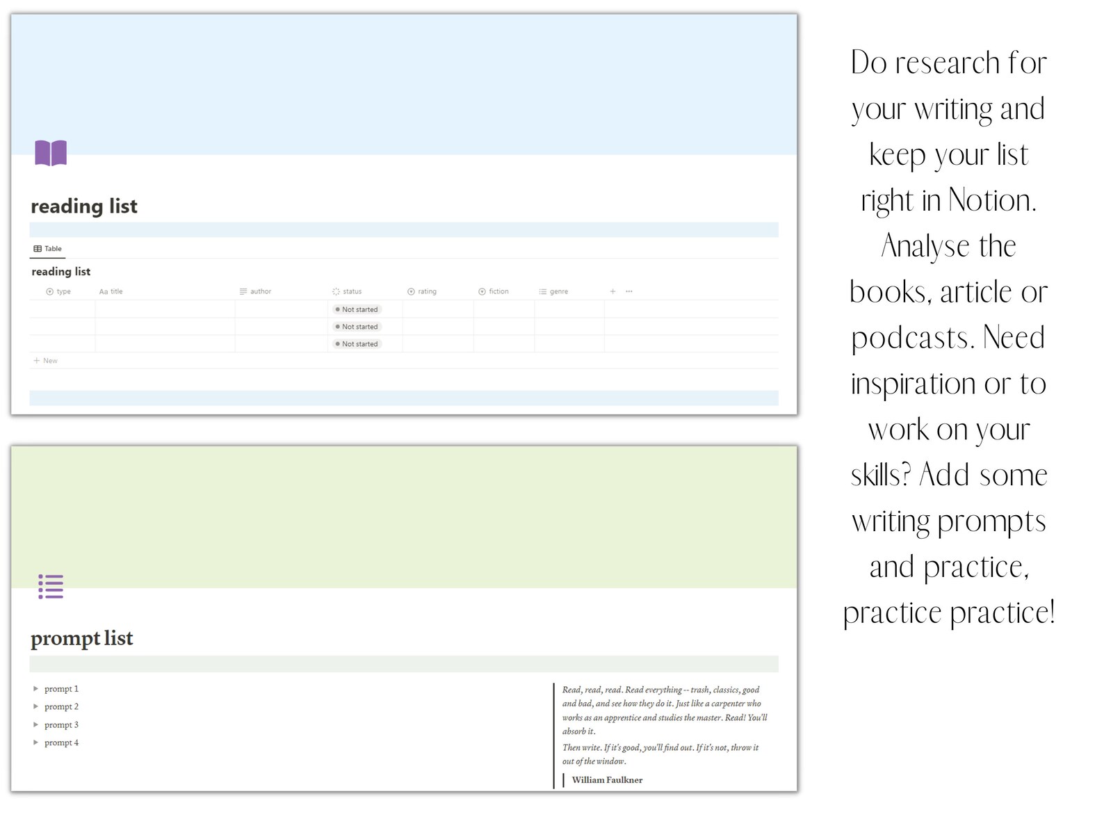 Pastel Writing Journal Notion Template Word Tracker Novel - Etsy