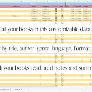 Book Library Google Sheets Template Catalogue Books Database Book ...